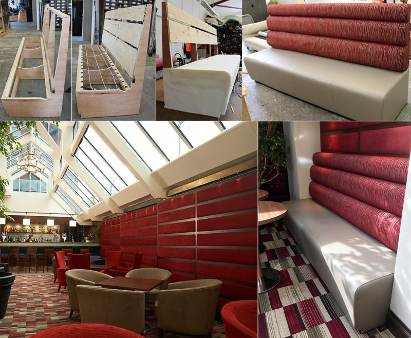 Bespoke banquette seating manufacture for London hotel